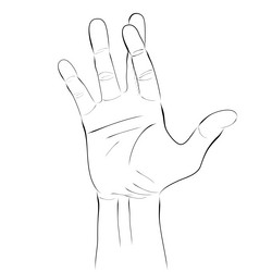 Lie hand gesture simple draw sketch doodle Vector Image