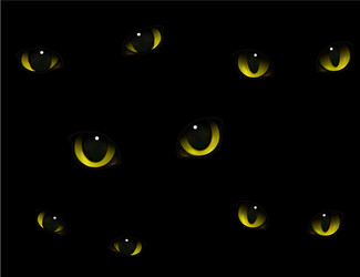 Red cat eyes in darkness background Royalty Free Vector