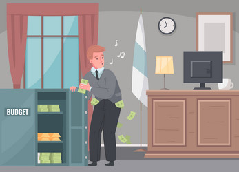 Dirty money cartoon compositions Royalty Free Vector Image