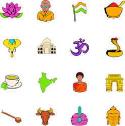 India icons cartoon Royalty Free Vector Image - VectorStock