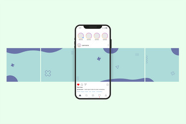 Instagram post interface mockup Royalty Free Vector Image