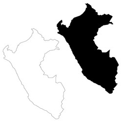 Map peru isolated black Royalty Free Vector Image