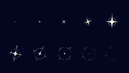 Animated sparkle or shine effect game sprite Vector Image