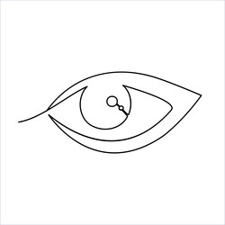 Line drawing eye icon single draw ophthalmologist Vector Image