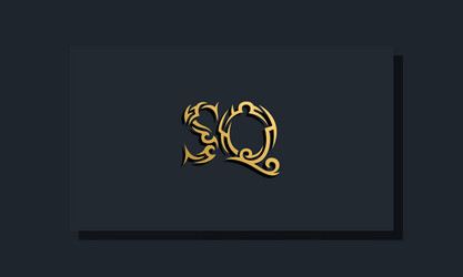 Initial letters sq monogram logo design bundle Vector Image