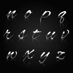 Silver characters collection Royalty Free Vector Image