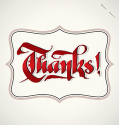 Thank you hand lettering Royalty Free Vector Image