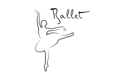 Ballet dancer or ballerina outline drawing Vector Image