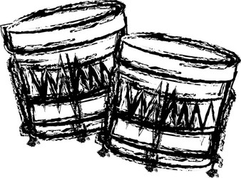Brazilian samba batucada drum instrument music Vector Image
