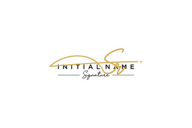 Initial Sr Signature Logo Template Hand Drawn Vector Image