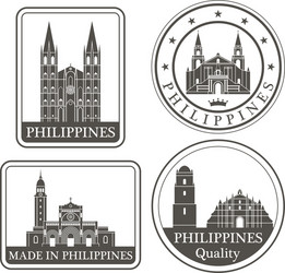 Philippines nature landmarks or travel icon set Vector Image