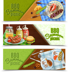 Bbq summer picnic banners set Royalty Free Vector Image