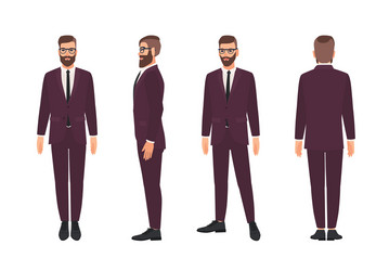 Elegant man dressed in business or smart suit Vector Image