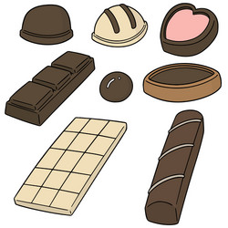 Set of chocolate cartoon Royalty Free Vector Image