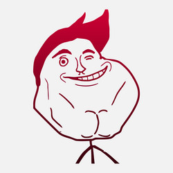 Internet meme trollface design Royalty Free Vector Image