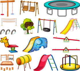 Large set many play stations in playground Vector Image