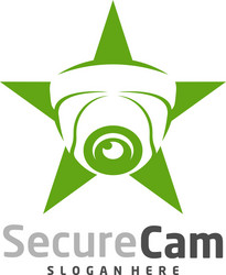 Star cctv camera logo design template concept Vector Image
