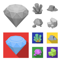 Crystals iron ore precious minerals Royalty Free Vector