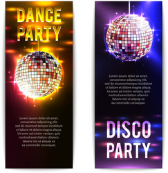 Disco party banners horizontal Royalty Free Vector Image