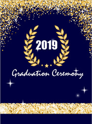 Graduation ceremony banner with graduate caps Vector Image