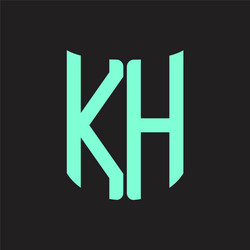 Kh logo monogram with pillar style design template