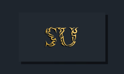 Initial letters su monogram logo design bundle Vector Image