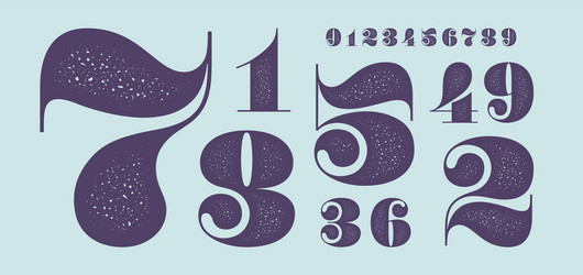 Number font numbers in classical french Royalty Free Vector