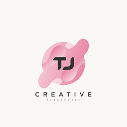Tj initial letter logo icon design template Vector Image