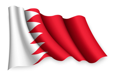 Waving flag of bahrain on white background banner Vector Image