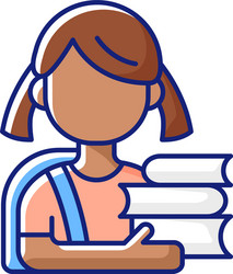 Schoolgirl icon Royalty Free Vector Image - VectorStock