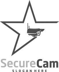 Star cctv camera logo design template concept Vector Image