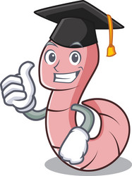 Student worm character cartoon style Royalty Free Vector