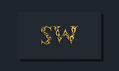 Initial letters sw monogram logo design bundle Vector Image