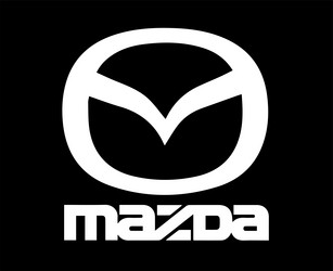 Mazda logo symbol brand car with name black design