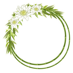 Round bamboo rustic old tropical circle frame Vector Image