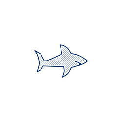 Shark fin line icon outline Royalty Free Vector Image