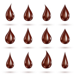 Melted chocolate dripping on white background Vector Image