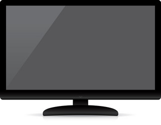 Modern blank flat screen tv isolated on white back