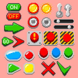 Copy and paste ctrl c and ctrl v button pixel art Vector Image