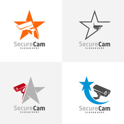 Star cctv camera logo design template concept Vector Image