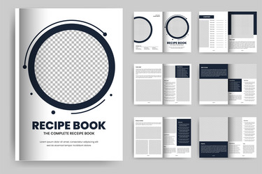 Cookbook magazine layout design and recipe book Vector Image