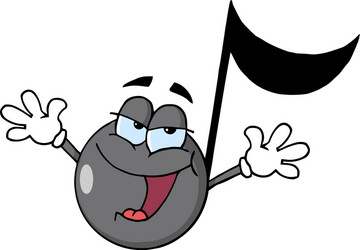 Singing music note Royalty Free Vector Image - VectorStock