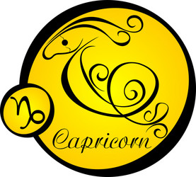 Stylized zodiac signs in a yellow circle cancer Vector Image