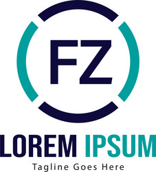 Initial fz logo template with modern frame Vector Image