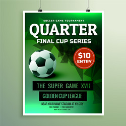 Football game flyer design card invitation Vector Image