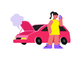 Woman car Royalty Free Vector Image - VectorStock