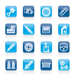 Detailed car parts icons Royalty Free Vector Image