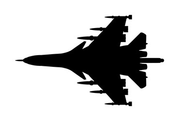 Kamikaze plane jet fighter formation silhouette Vector Image