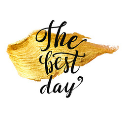 Metallic foil shining calligraphy poster Vector Image