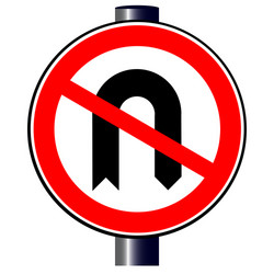 One-way traffic sign on white background Vector Image